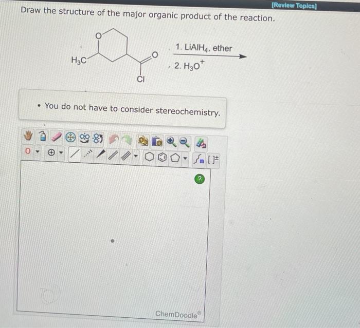 Solved Draw the structure of the major organic product of | Chegg.com