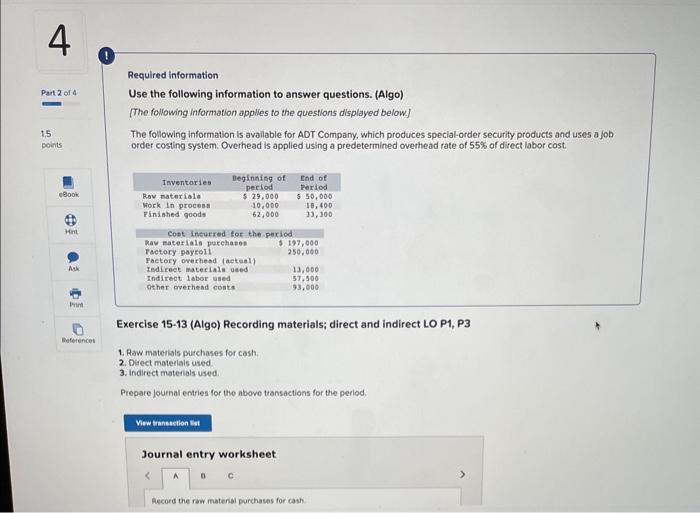 Solved Required information Use the following information to | Chegg.com