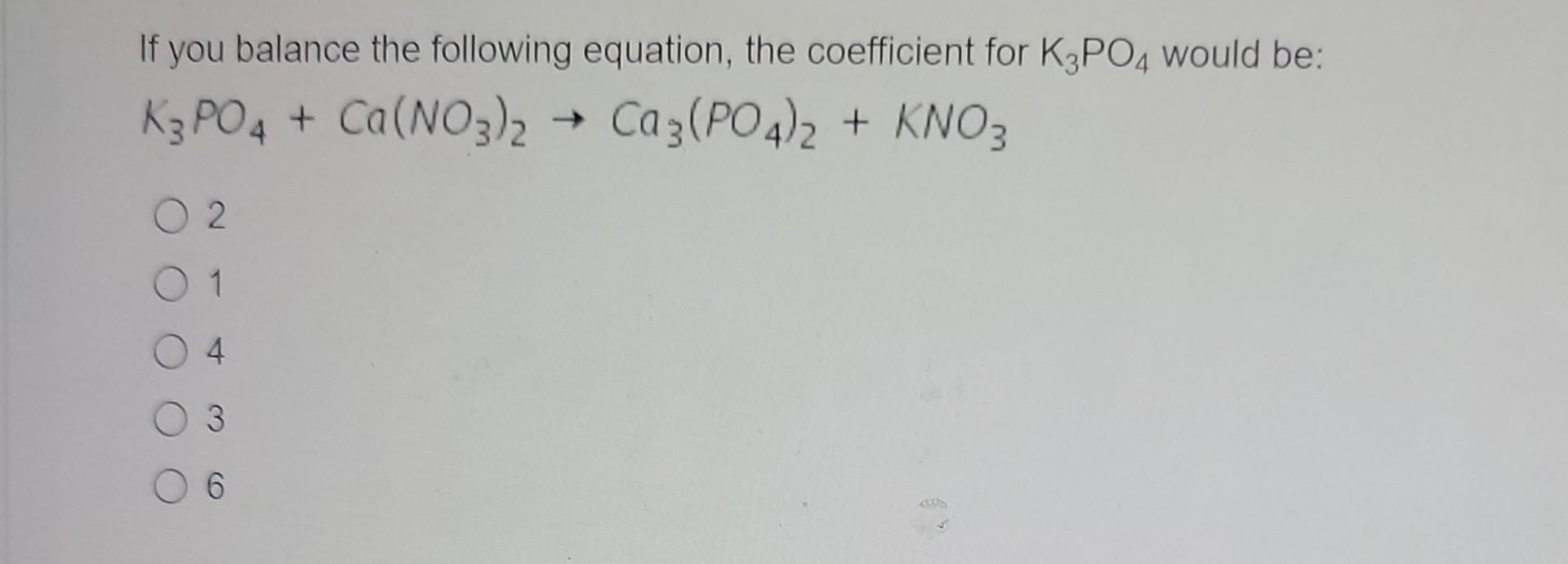 Solved If you balance the following equation, the | Chegg.com
