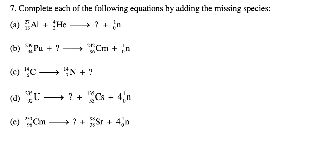 Solved Complete each of the following equations by adding | Chegg.com