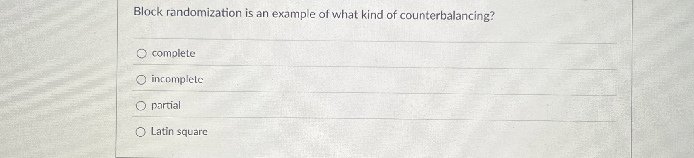 Solved Block randomization is an example of what kind of | Chegg.com