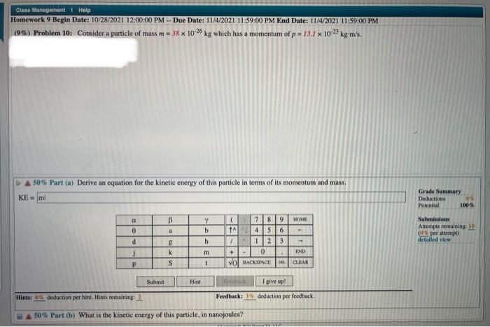 Solved Class Management | Help Homework 9 Begin Date: | Chegg.com