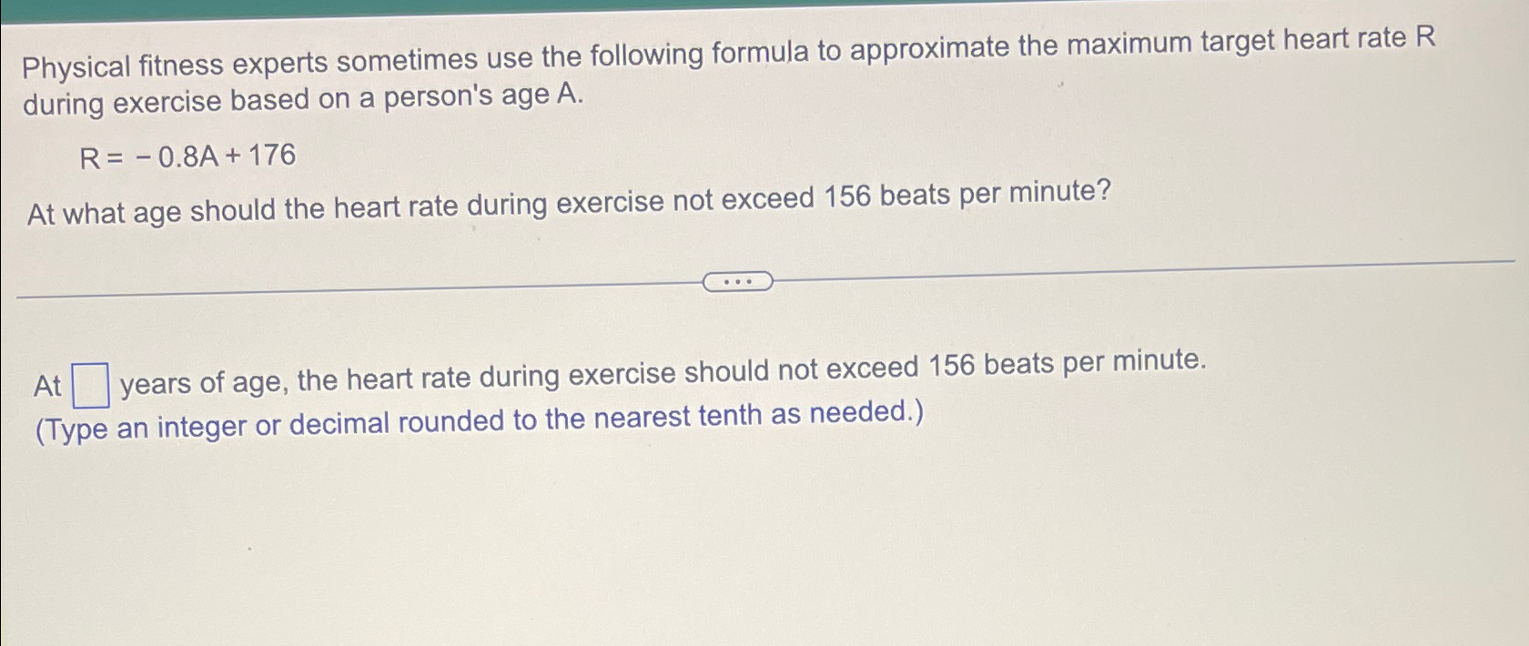 Solved Physical fitness experts sometimes use the following | Chegg.com