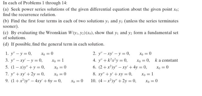 Solved In each of Problems 1 through 14: (a) Seek power | Chegg.com