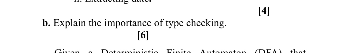 Solved Explain the importance of type checking. | Chegg.com