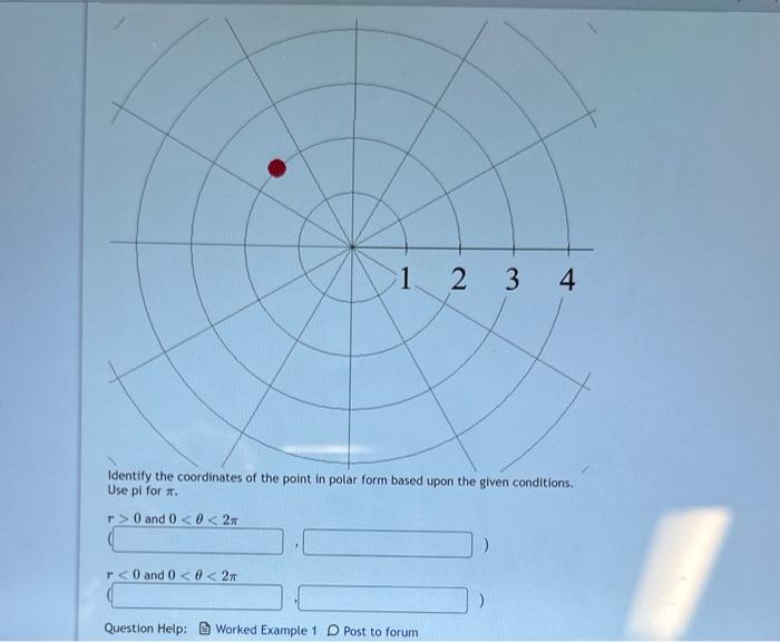 Solved Identify the coordinates of the point in polar form | Chegg.com
