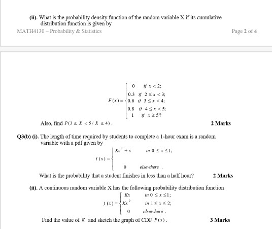 Solved (11). What is the probability density function of the | Chegg.com