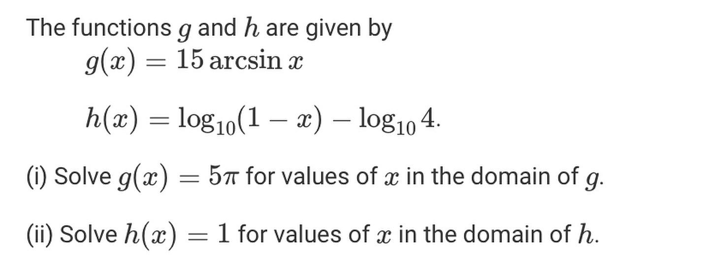 Solved The functions g ﻿and h ﻿are given | Chegg.com