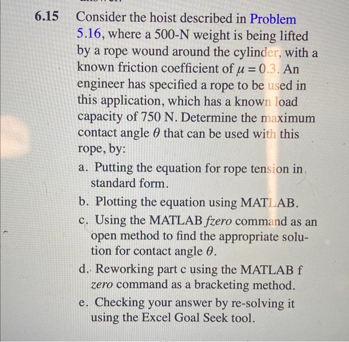Solved can you use matlab to answer 6.15. be very clear on | Chegg.com
