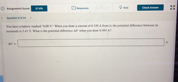 Solved Assignment Score: 67.6% Resources Hint Check Answer | Chegg.com