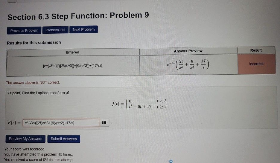 Solved Section 6 3 Step Function Problem 9 Previous Problem