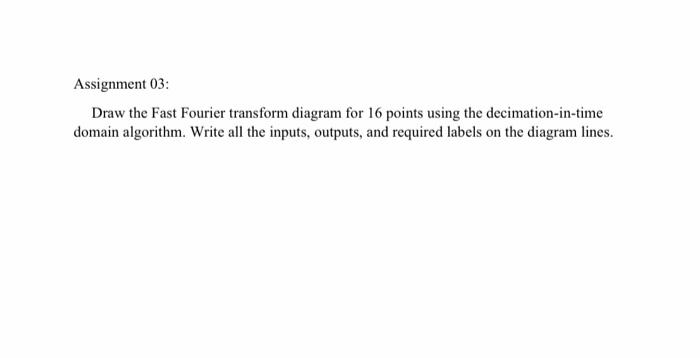 Solved Assignment 03: Draw the Fast Fourier transform | Chegg.com