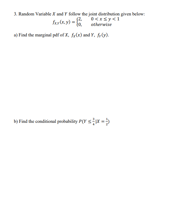 Solved Random Variable x ﻿and Y ﻿follow the joint | Chegg.com