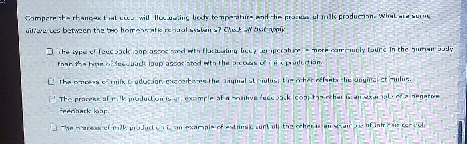Solved Compare the changes that occur with fluctuating body | Chegg.com