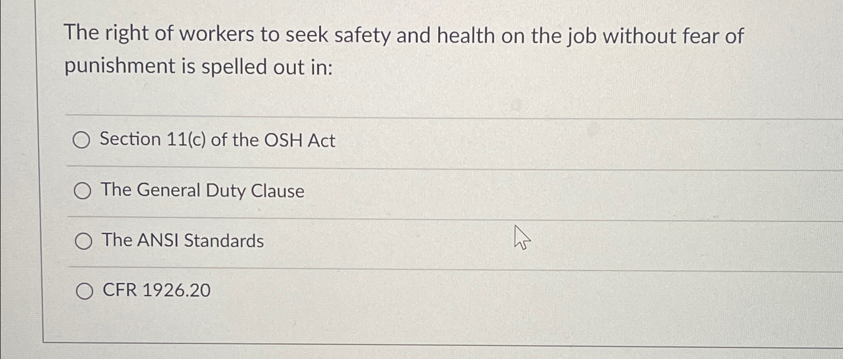 Solved The right of workers to seek safety and health on the | Chegg.com