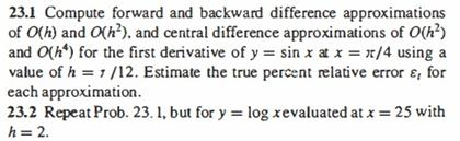 Solved Compute forward and backward difference | Chegg.com