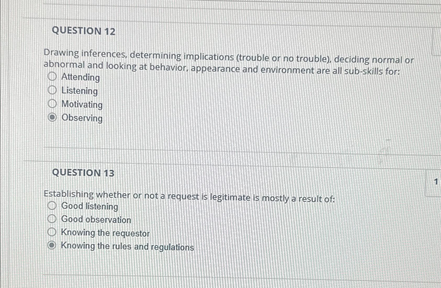 Solved QUESTION 12Drawing inferences, determining | Chegg.com