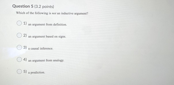 Solved Question 5 (3.2 points) Which of the following is not | Chegg.com
