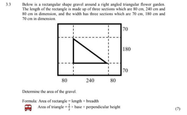 Solved Below is a rectangular shape gravel around a right | Chegg.com