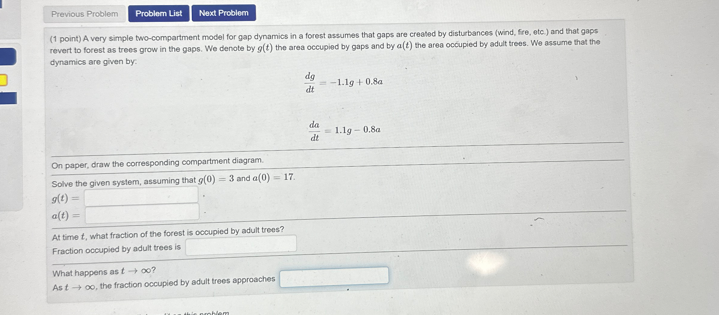 Solved Previous Problem(1 ﻿point) ﻿A very simple | Chegg.com