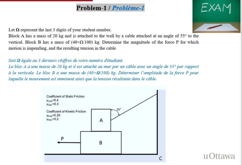 Solved Block A has a mass of 20 kg ﻿and is ﻿attached to ﻿the | Chegg.com