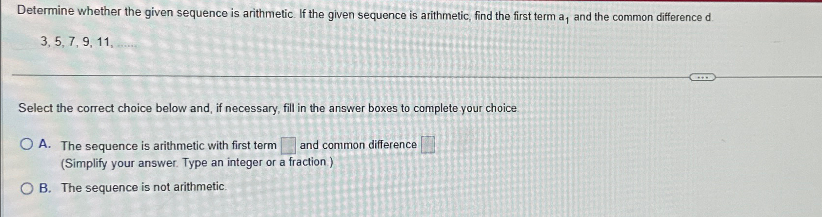 Solved Determine whether the given sequence is arithmetic. | Chegg.com