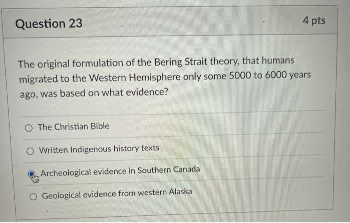 Question 23 4 pts The original formulation of the | Chegg.com