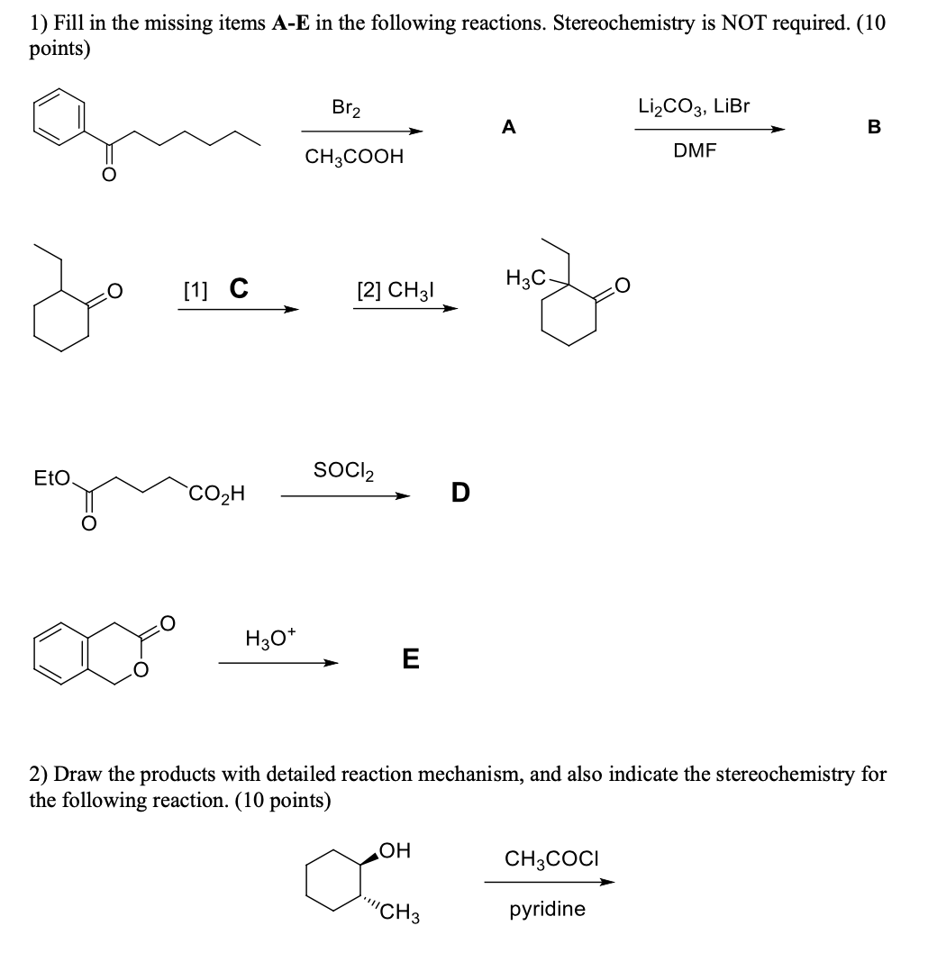 Solved Fill in the missing items A-E ﻿in the following | Chegg.com