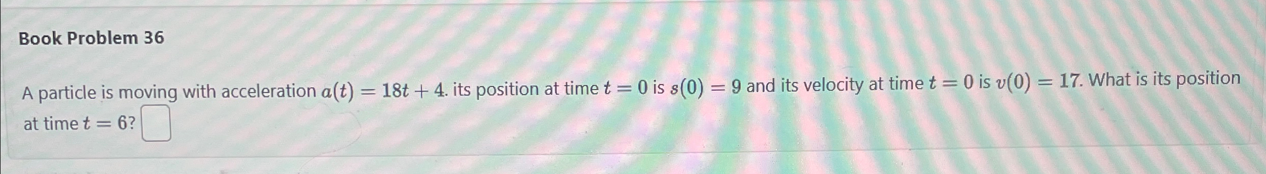 Solved Book Problem 36A particle is moving with acceleration | Chegg.com
