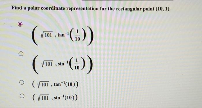 Solved Find A Polar Coordinate Representation For The