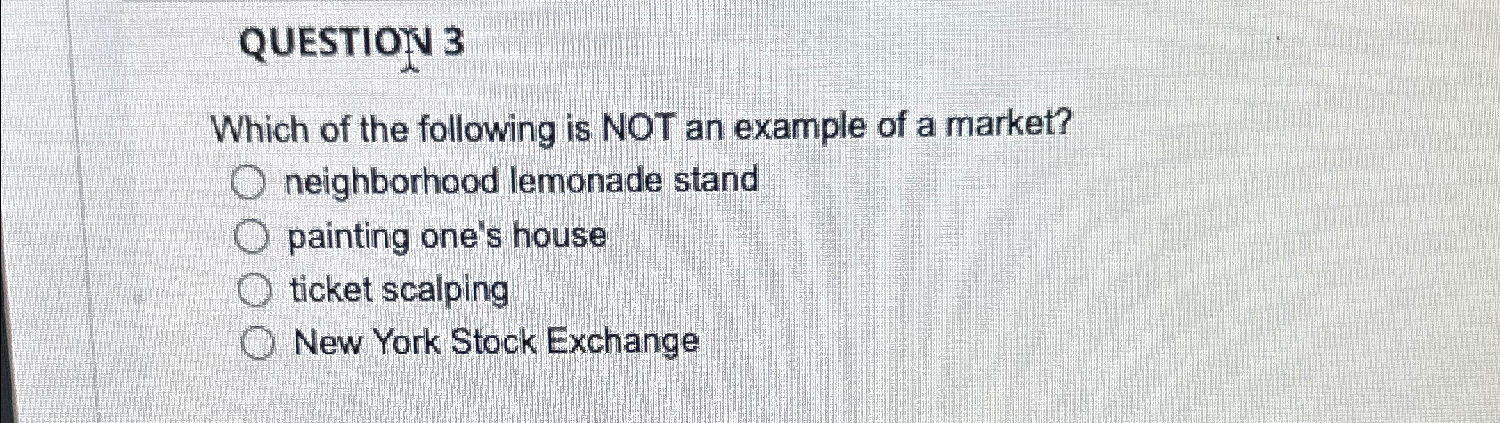 Solved QUESTIONN 3Which of the following is NOT an example | Chegg.com