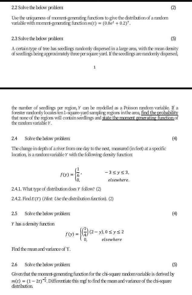 Solved 2.2 Solve the below problem Use the uniqueness of | Chegg.com