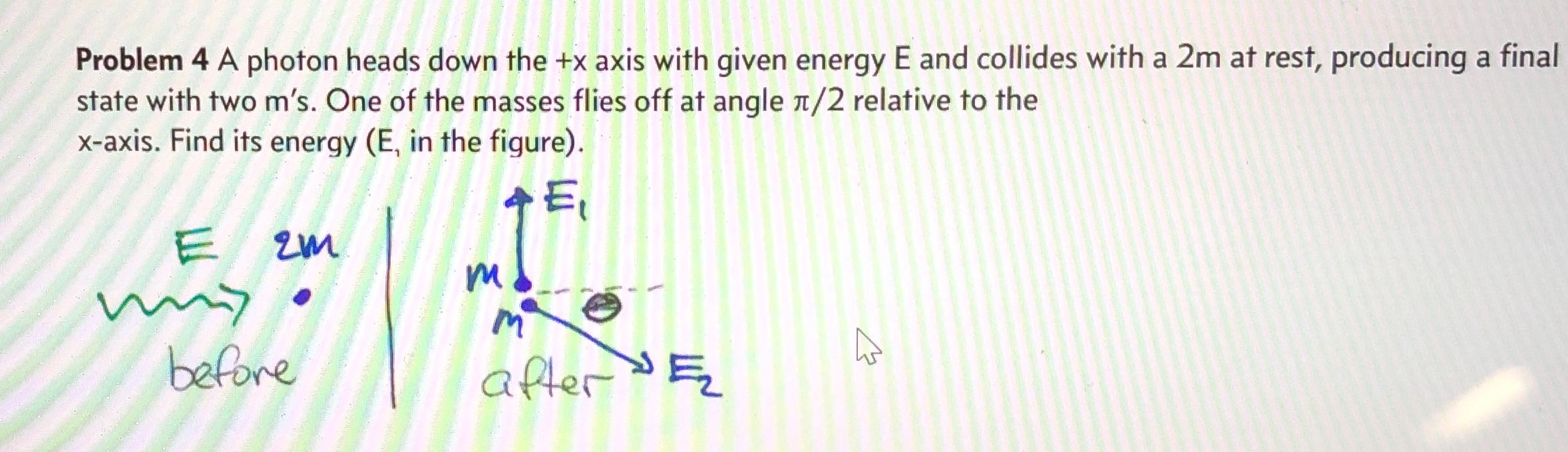 Solved Problem 4A photon heads down the +x ﻿axis with given | Chegg.com