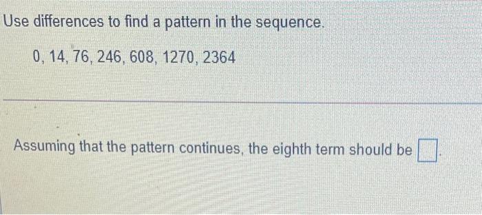 Solved Use the method of successive differences to determine | Chegg.com