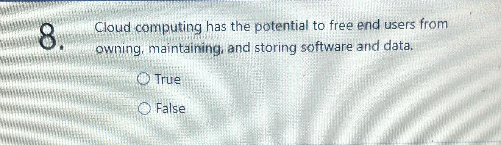 Solved Cloud computing has the potential to free end users | Chegg.com