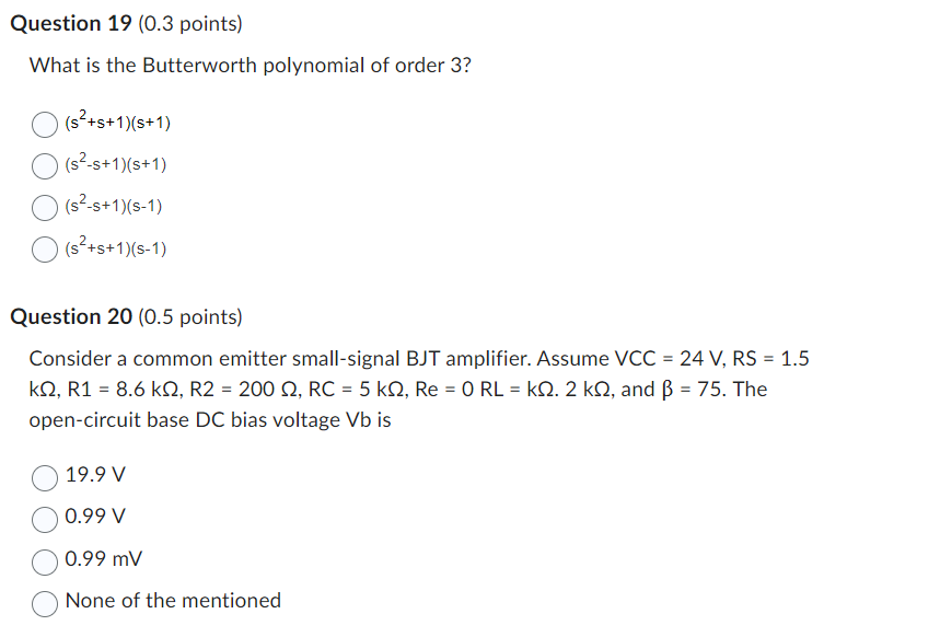 Solved What is the Butterworth polynomial of order 3 ? | Chegg.com