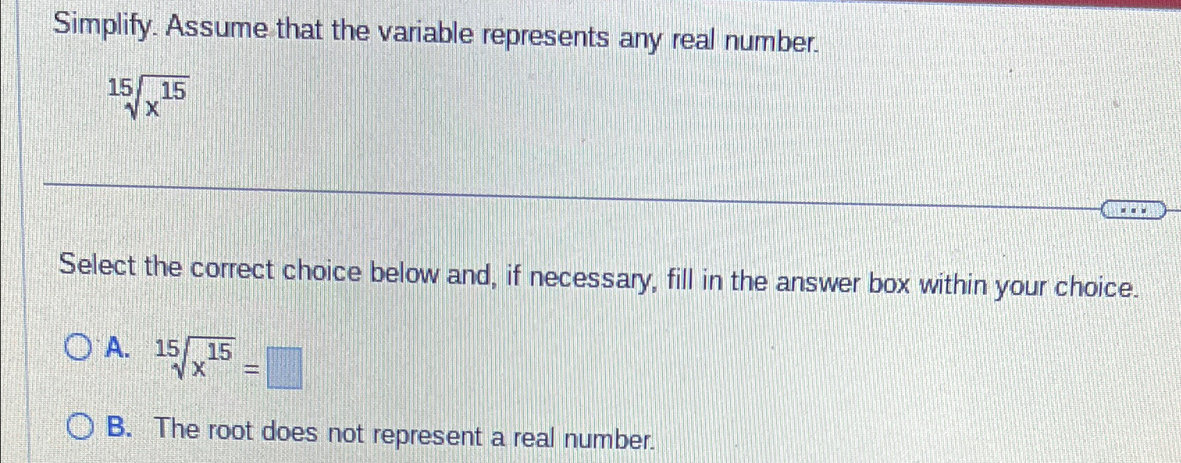 Solved Simplify. Assume that the variable represents any | Chegg.com