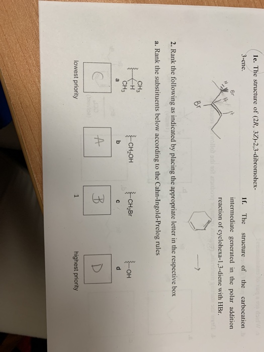 Solved le. The structure of 2R, 3Z)-2,3-dibromohex- 3-cne. | Chegg.com