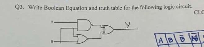 Solved Q3. Write Boolean Equation and truth table for the | Chegg.com