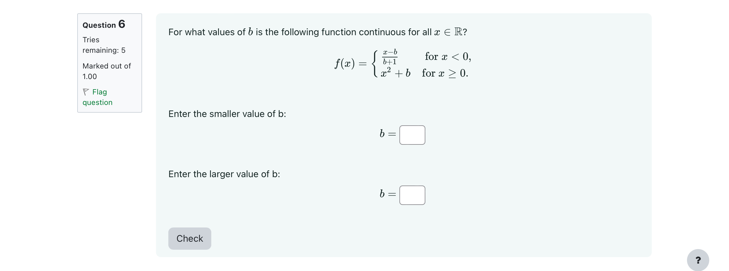 Solved Question 6Tries remaining: 5Marked out of 1.00 ﻿P | Chegg.com