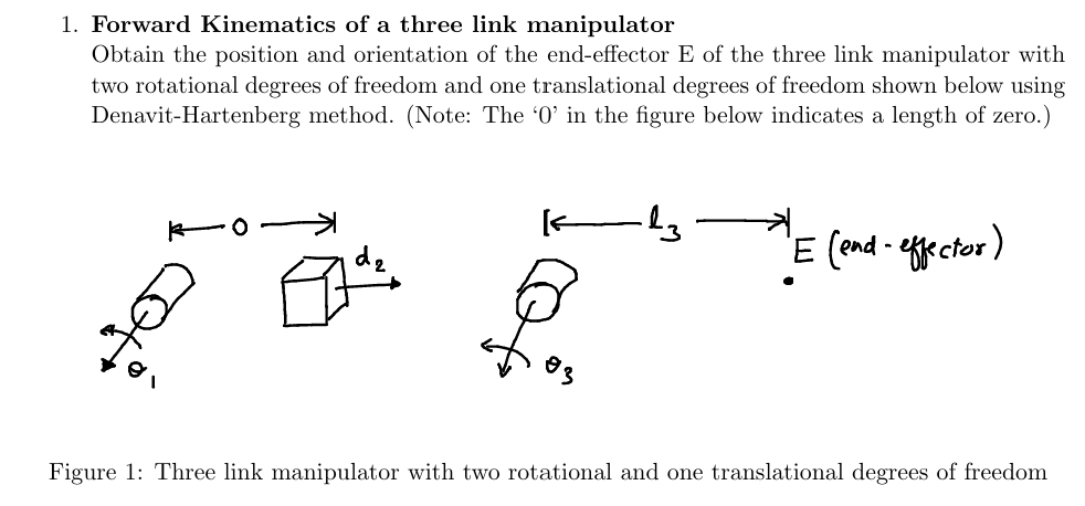 Solved Forward Kinematics of a three link manipulatorObtain | Chegg.com