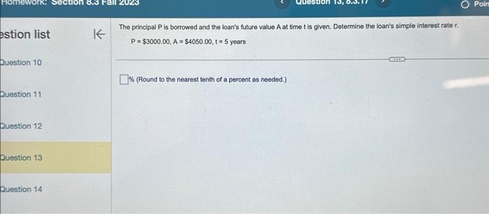 Solved The principal P is borrowed and the loan's future | Chegg.com