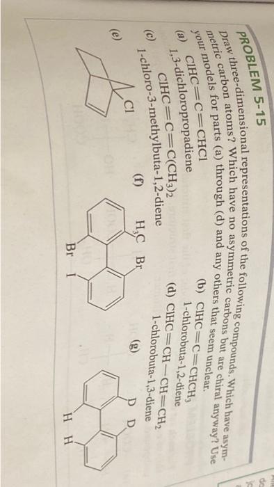 Solved pROBLEM DrrW three-dimensional representations of the | Chegg.com