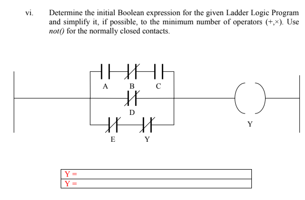 Solved vi. ﻿Determine the initial Boolean expression for the | Chegg.com