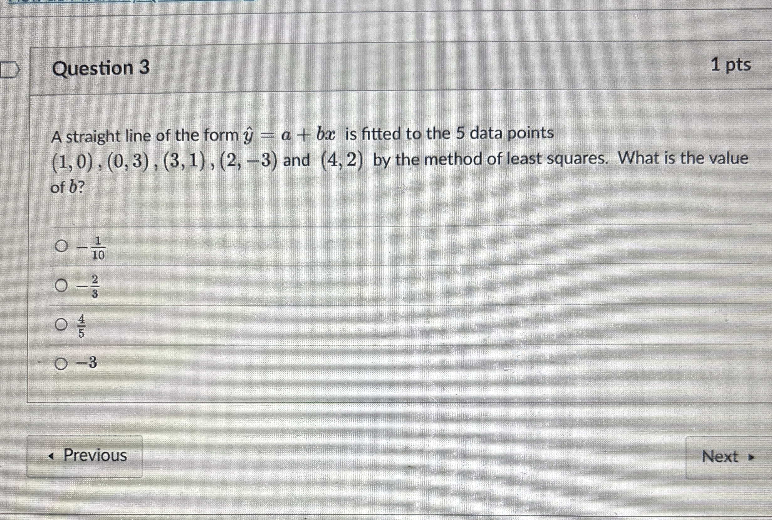 Solved Question 3A straight line of the form hat(y)=a+bx ﻿is | Chegg.com