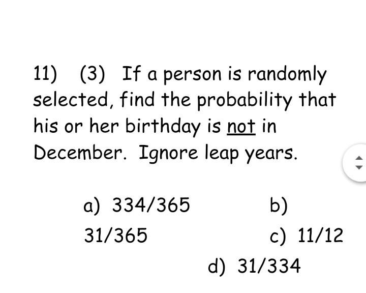 Solved 11) (3) If a person is randomly selected, find the | Chegg.com