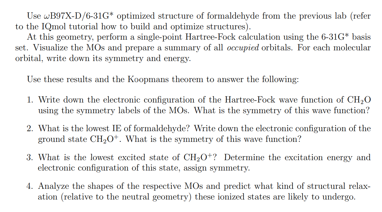 Solved Use ω ﻿B97X-D/6-31G* ﻿optimized structure of | Chegg.com