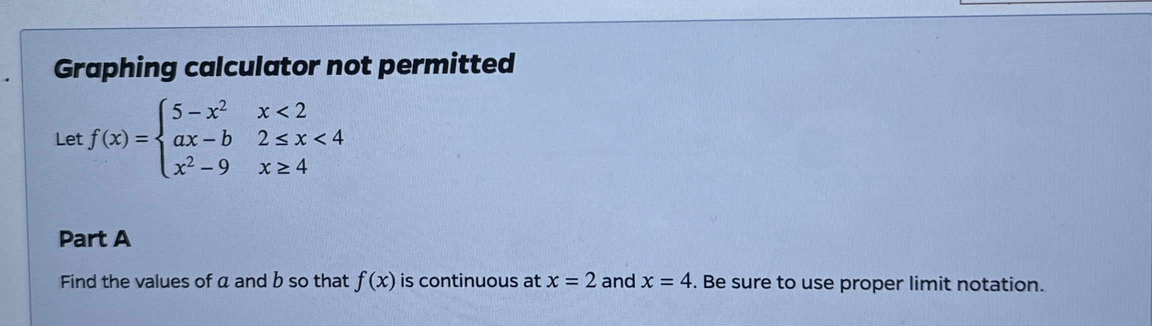 Solved Graphing calculator not permittedLet | Chegg.com