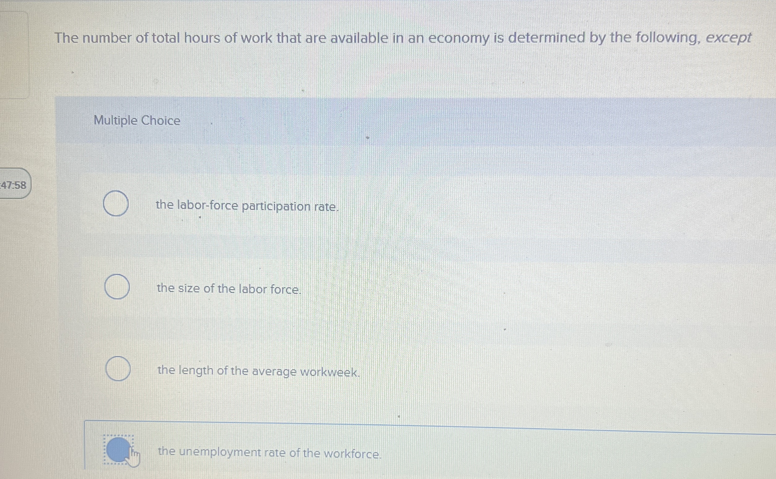 Solved The number of total hours of work that are available | Chegg.com