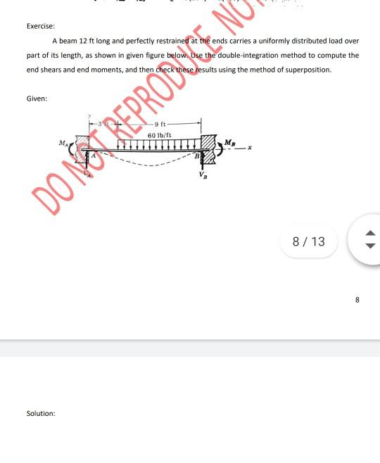 . Exercise: A beam 12 ft long and perfectly | Chegg.com